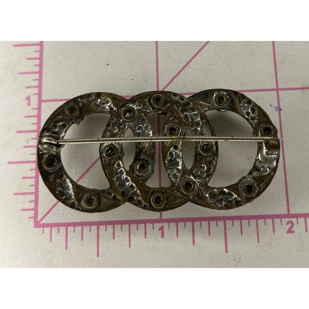 Victorian Era Circle Trinity Brooch Stamped Design & … - Gem